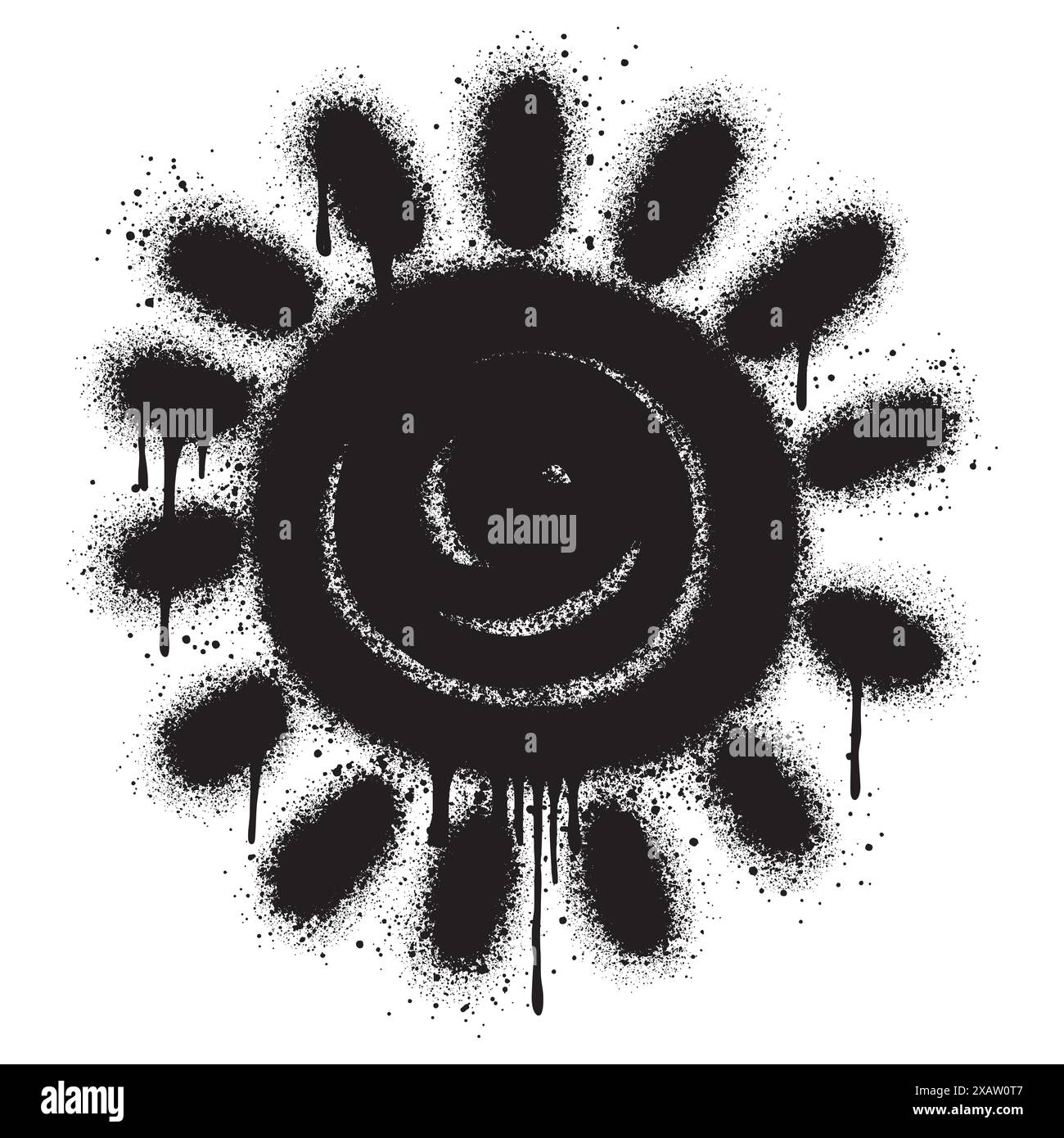 sun spray paint vector. Graffiti, grunge, sunlight graffiti spray on ...