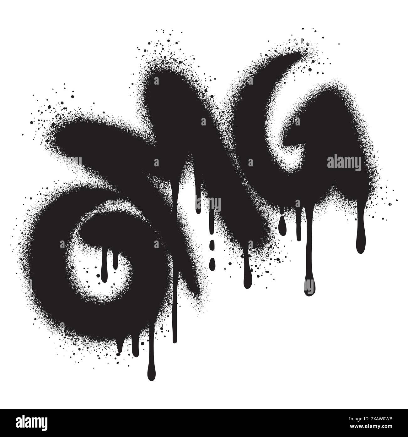 Spray Painted Graffiti OMG Word Sprayed isolated with a white ...