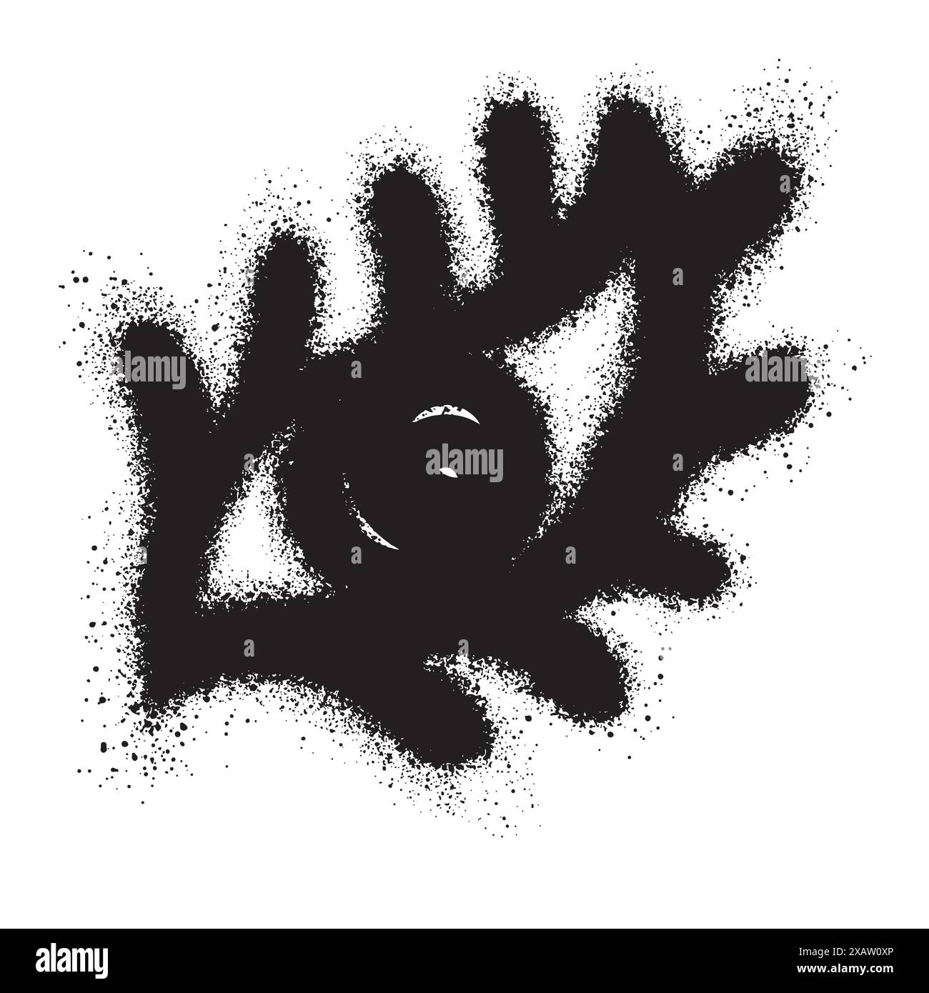 Spray Painted Graffiti eye Sprayed isolated with a white background ...