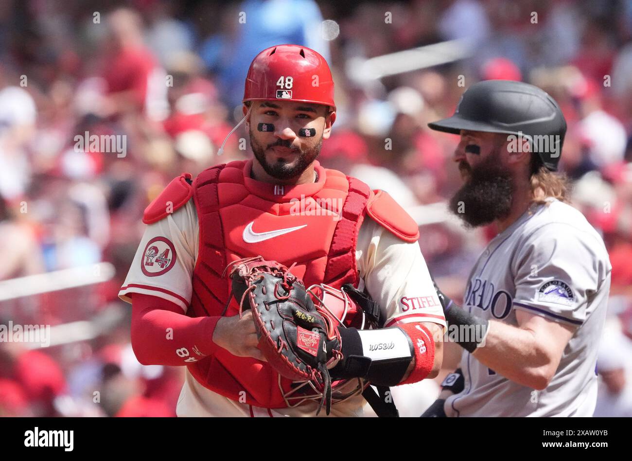 St. Louis, United States. 08th June, 2024. St. Louis Cardinals catcher ...