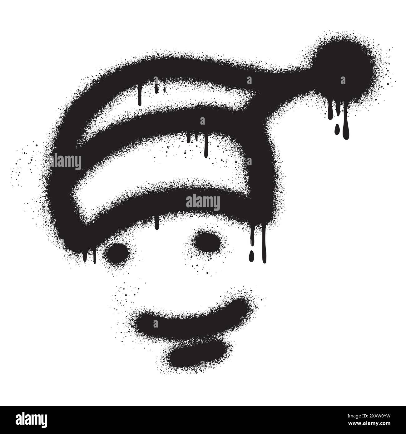 Spray Paint Graffiti Cute child face wearing beanie isolated on white ...