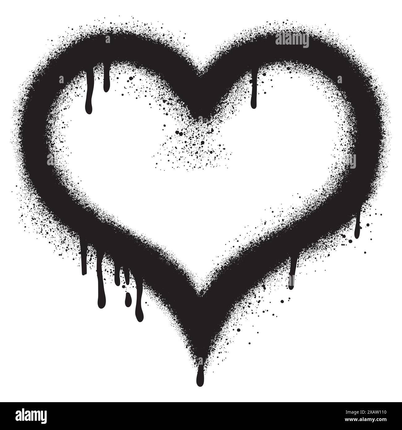 Spray graffiti heart symbol isolated on White background Stock Vector ...