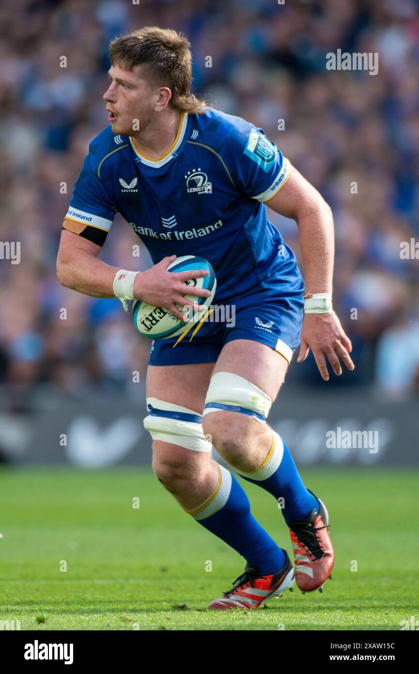 Dublin, Ireland. 08th June, 2024. Joe McCarthy of Leinster during the ...