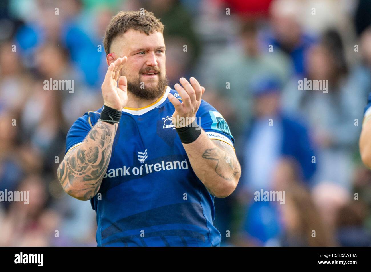 Andrew Porter of Leinster celebrates after the United Rugby ...