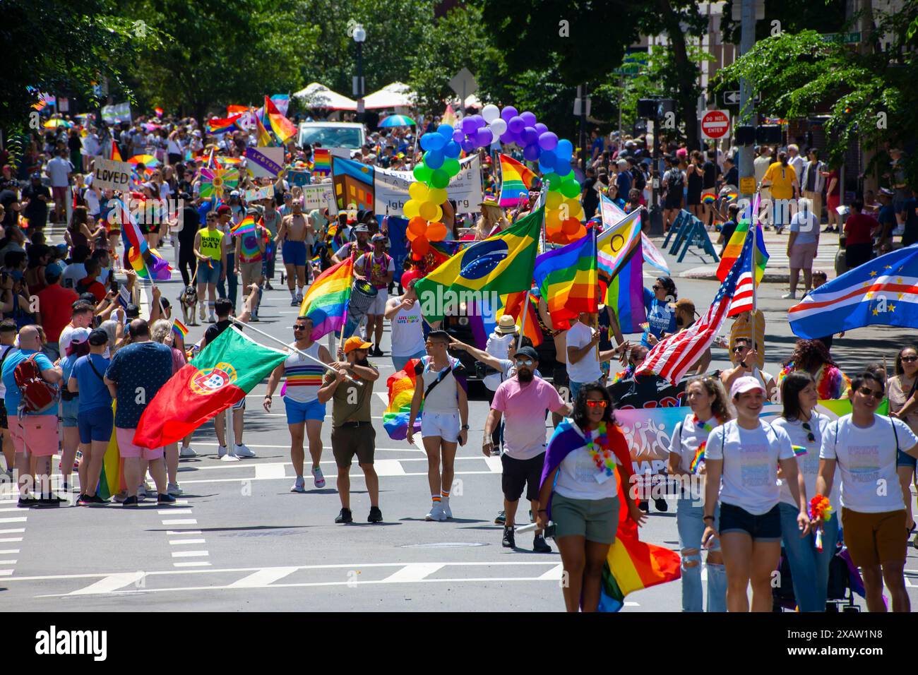 Boston, Massachusetts, USA June 8, 2024. Boston Gay Pride parade ...