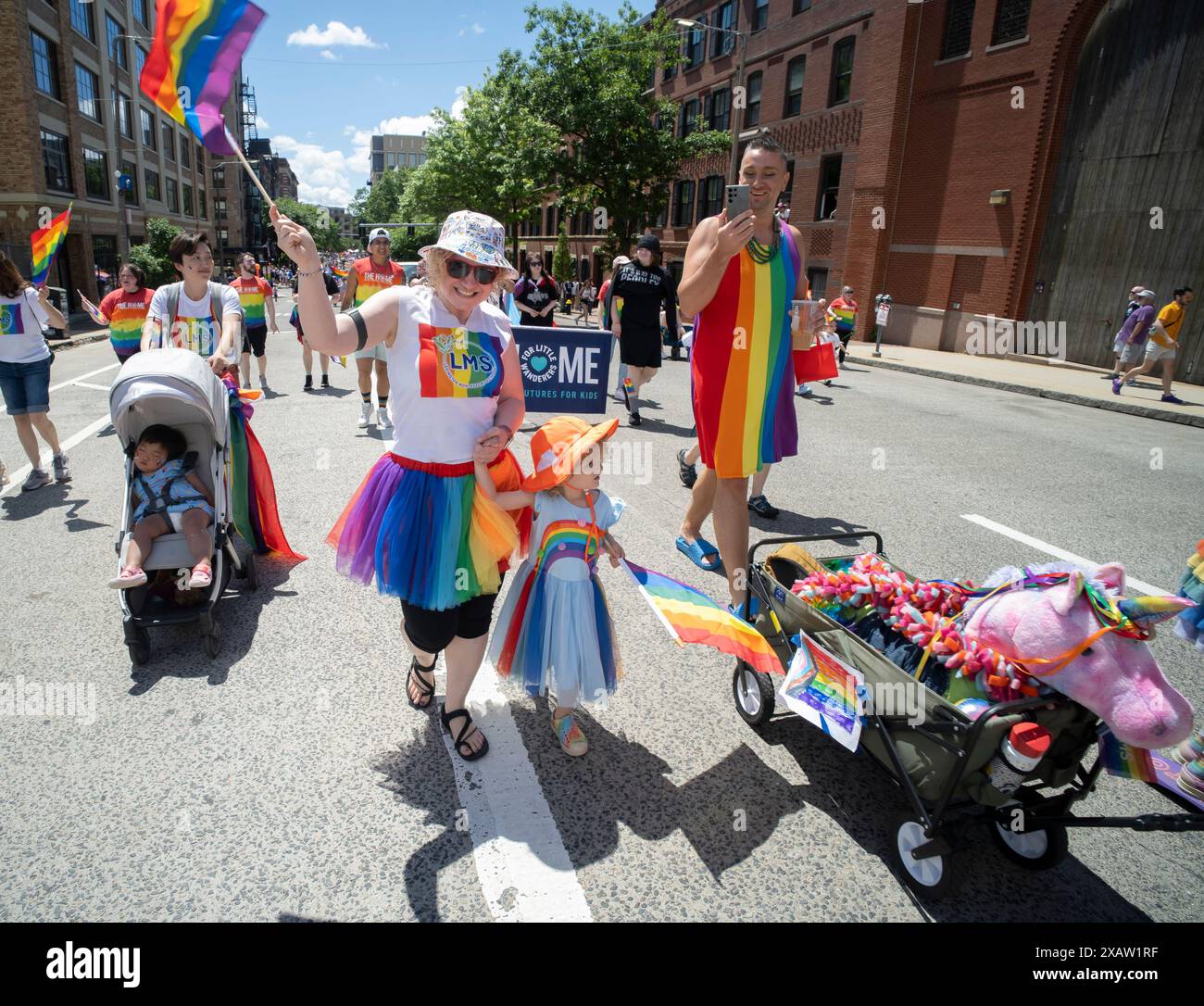 Boston, Massachusetts, USA June 8, 2024. Children in Boston Gay Pride ...