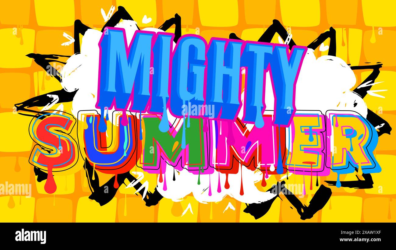 Summer Graffiti tag. Abstract modern street art decoration performed in ...