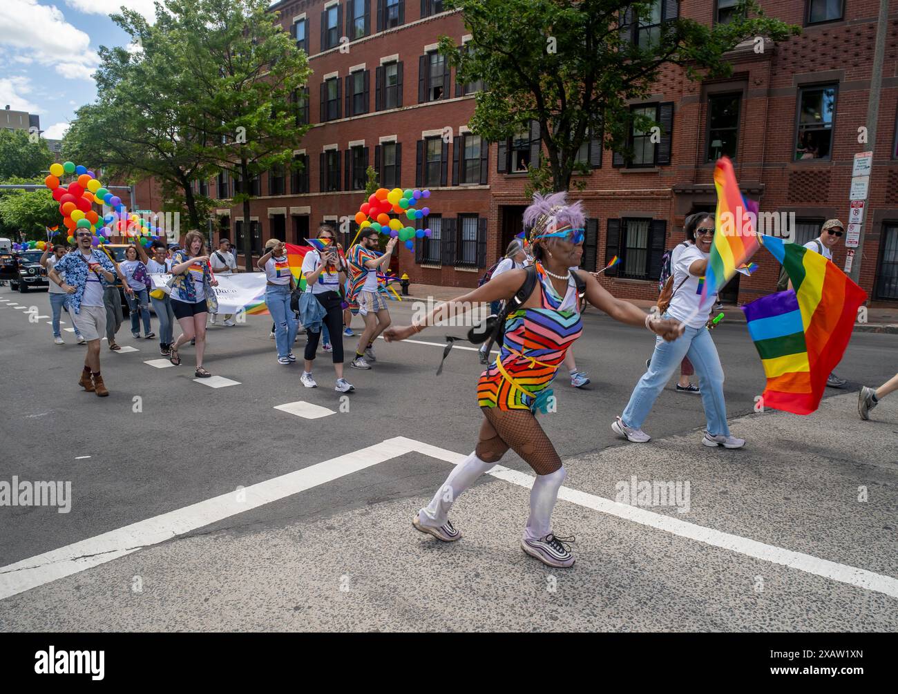 Boston, Massachusetts, USA June 8, 2024. Boston Gay Pride parade ...