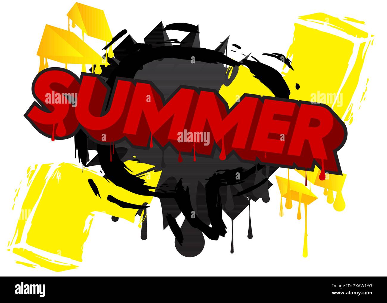 Summer Graffiti tag. Abstract modern street art decoration performed in ...