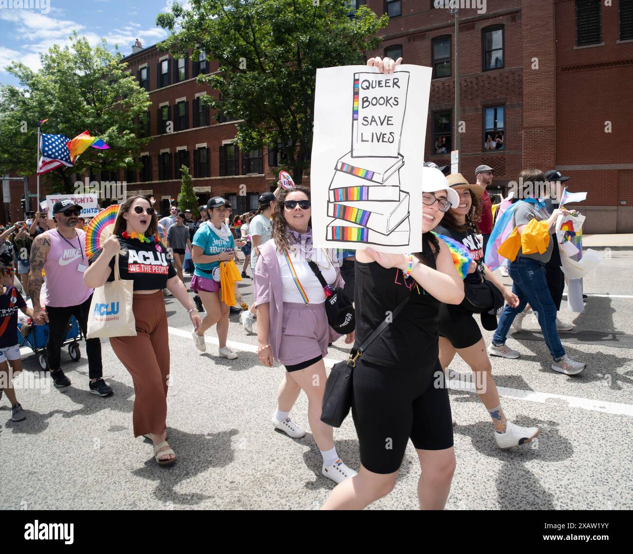 Boston, Massachusetts, USA June 8, 2024. Boston Gay Pride parade ...