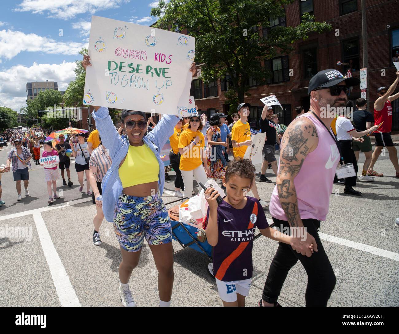 Boston, Massachusetts, USA June 8, 2024. Child marches in Boston Gay ...