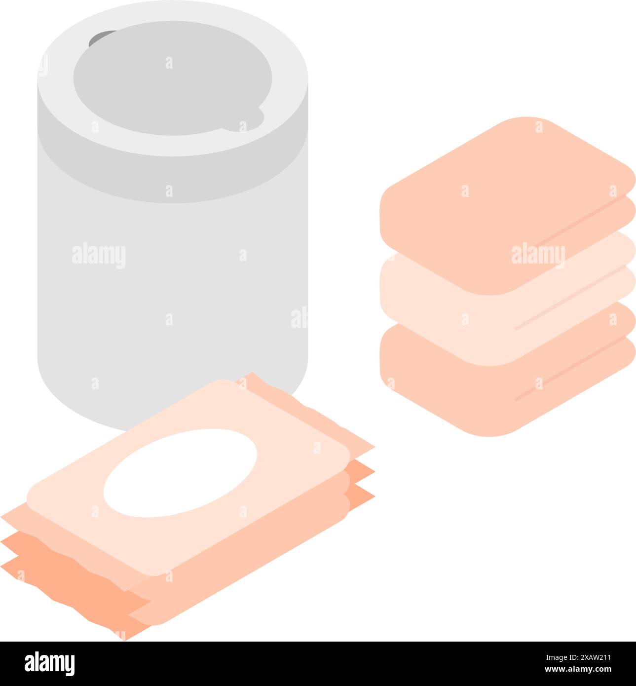 Eemergency kit of sanitary napkin, simple isometric illustration ...