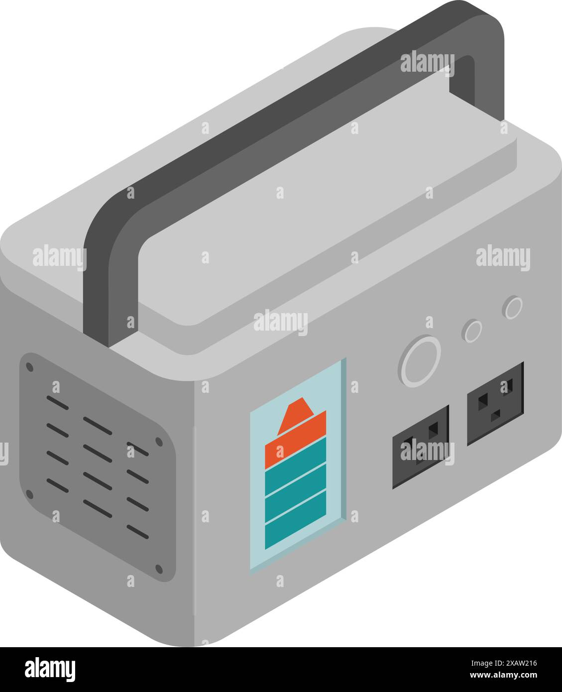 Eemergency kit of Emergency battery, simple isometric illustration ...