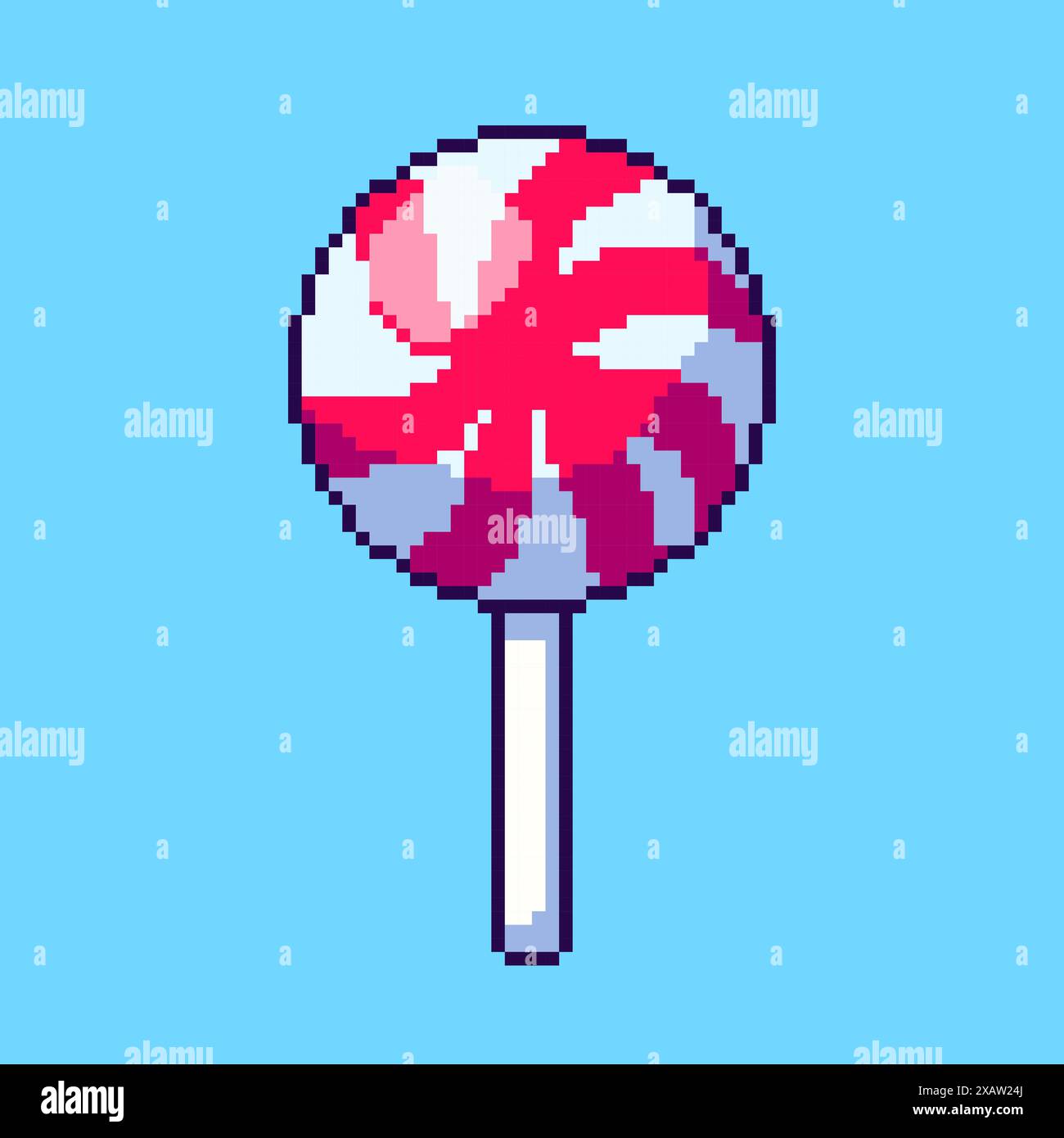 Vector Illustration of lollipop with Pixel Art Design, perfect for game ...