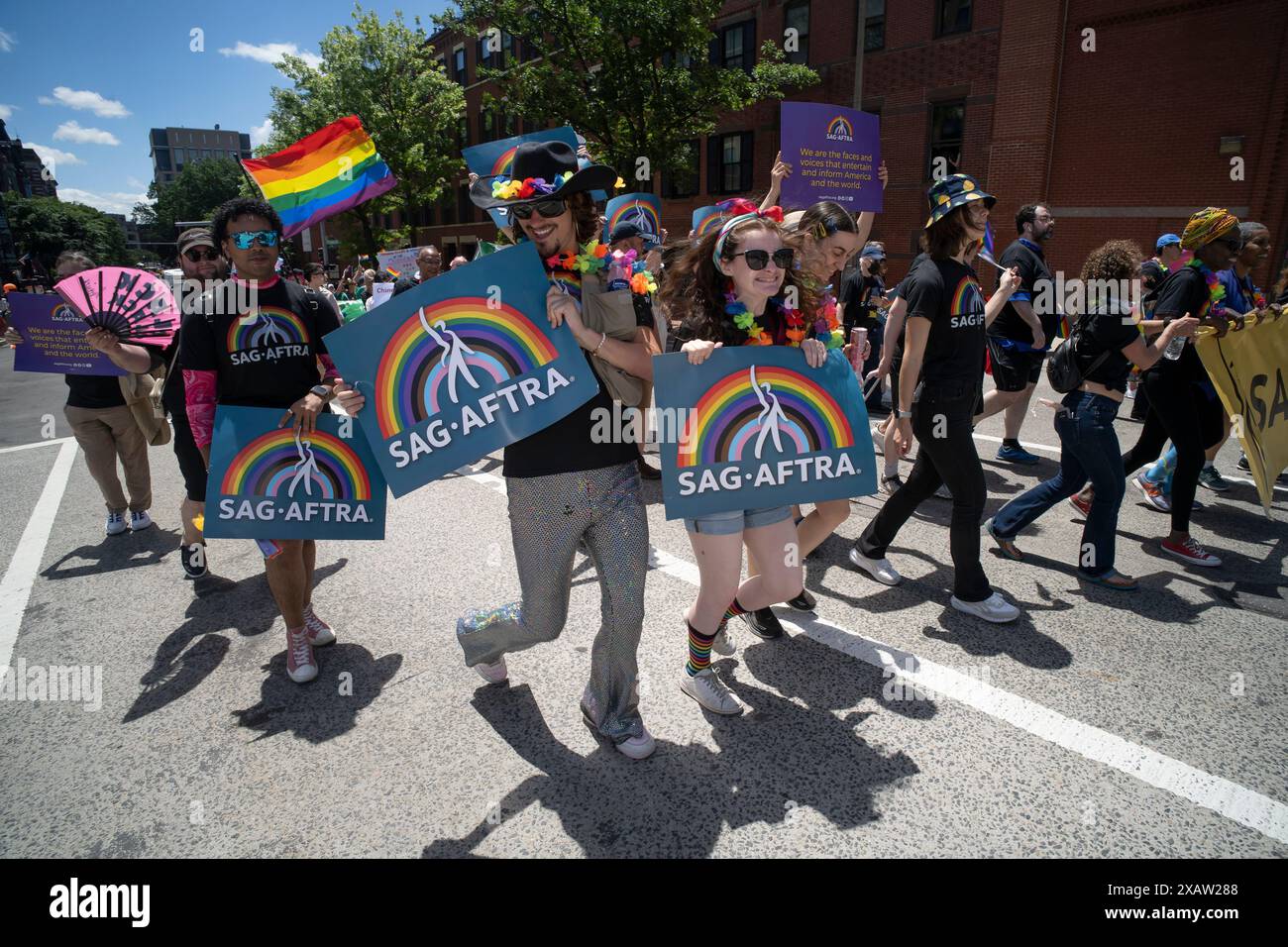 Boston, Massachusetts, USA June 8, 2024. Members of Sag-Aftra marching ...