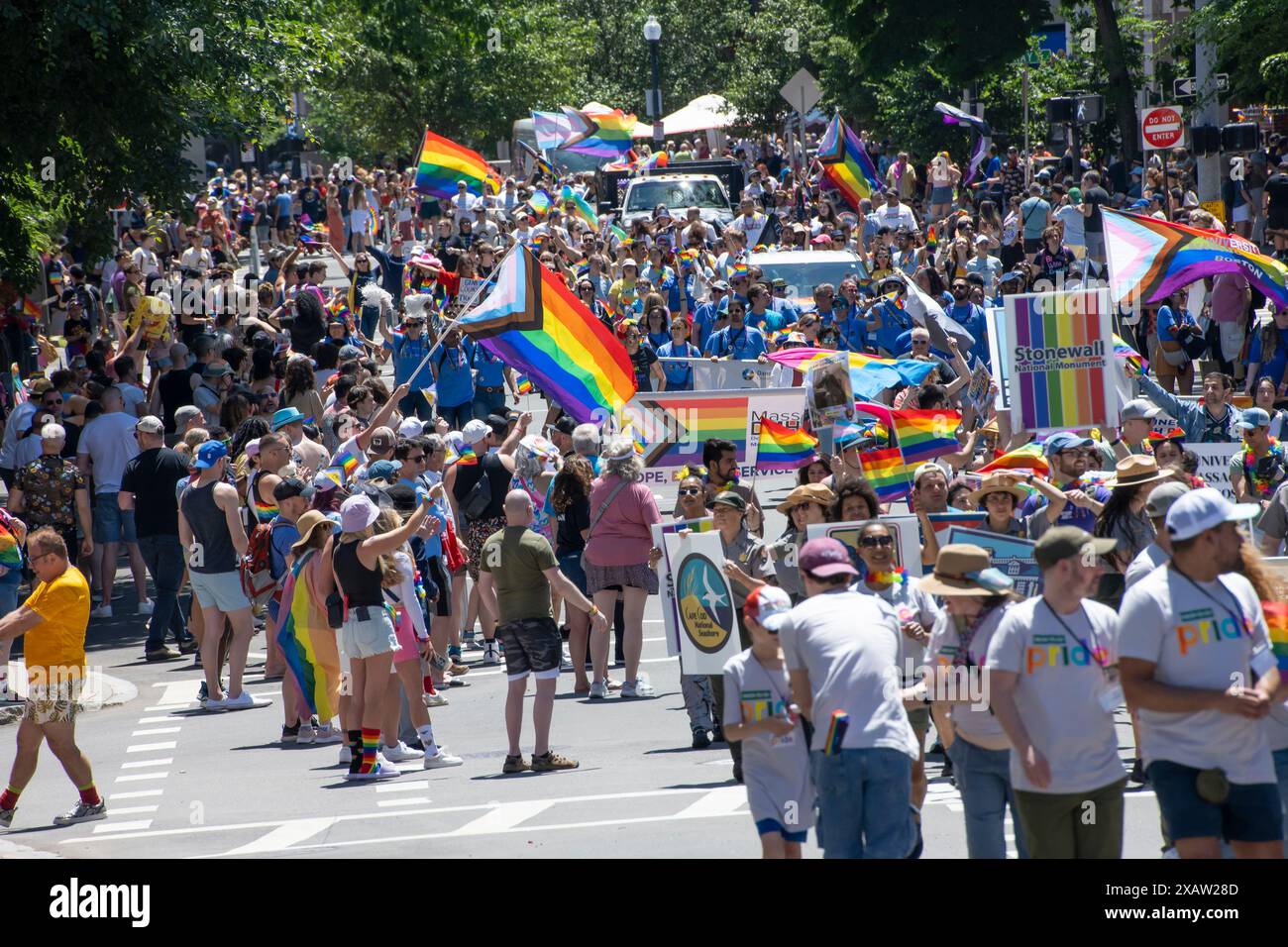 Boston, Massachusetts, USA June 8, 2024. Boston Gay Pride parade ...