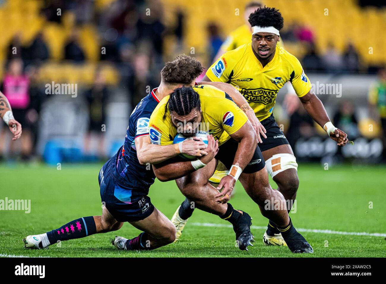Wellington, New Zealand, 8 June, 2024. Pasilio Tosi of the Hurricanes ...
