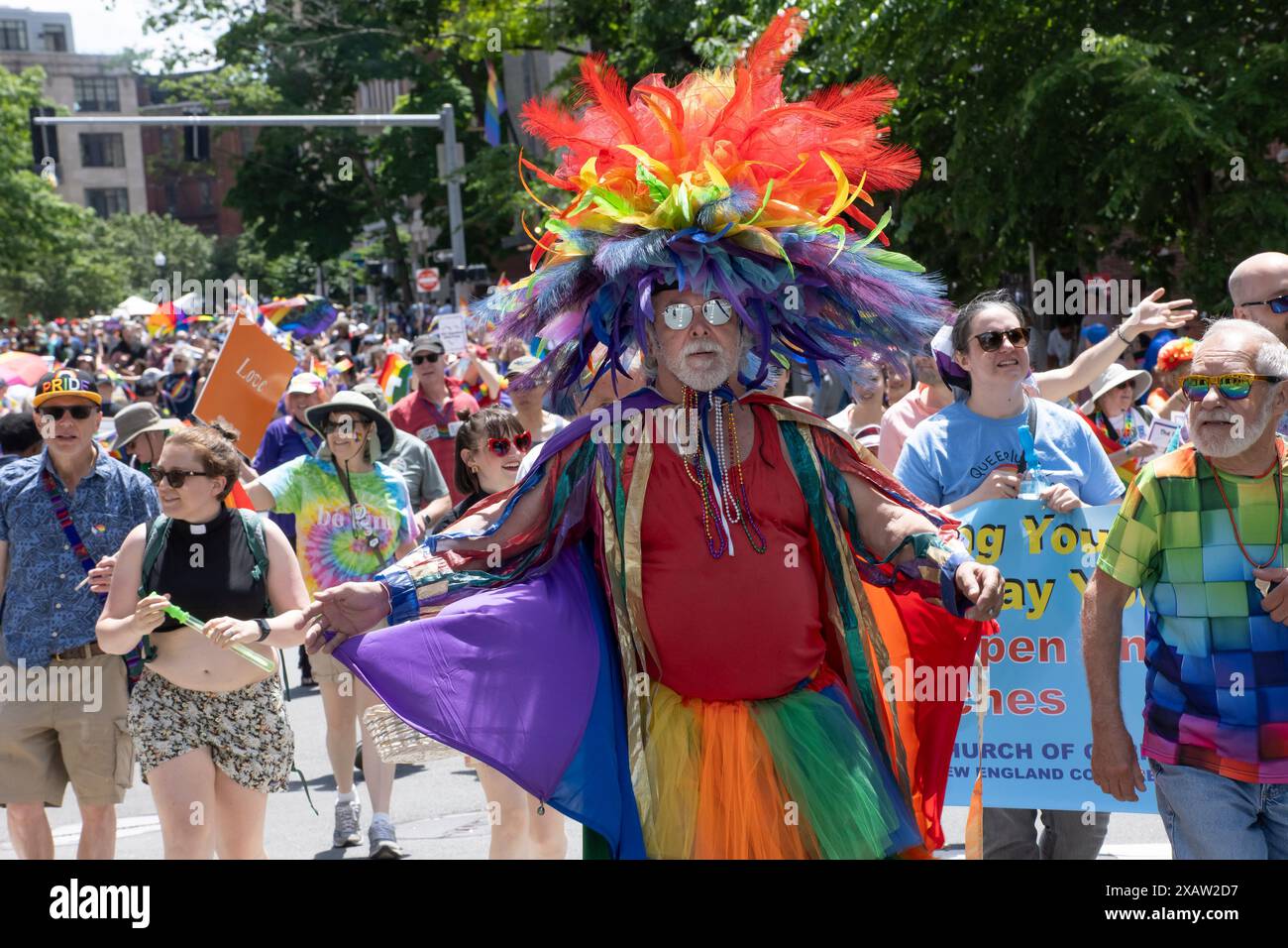 Boston, Massachusetts, USA June 8, 2024. Boston Gay Pride parade ...