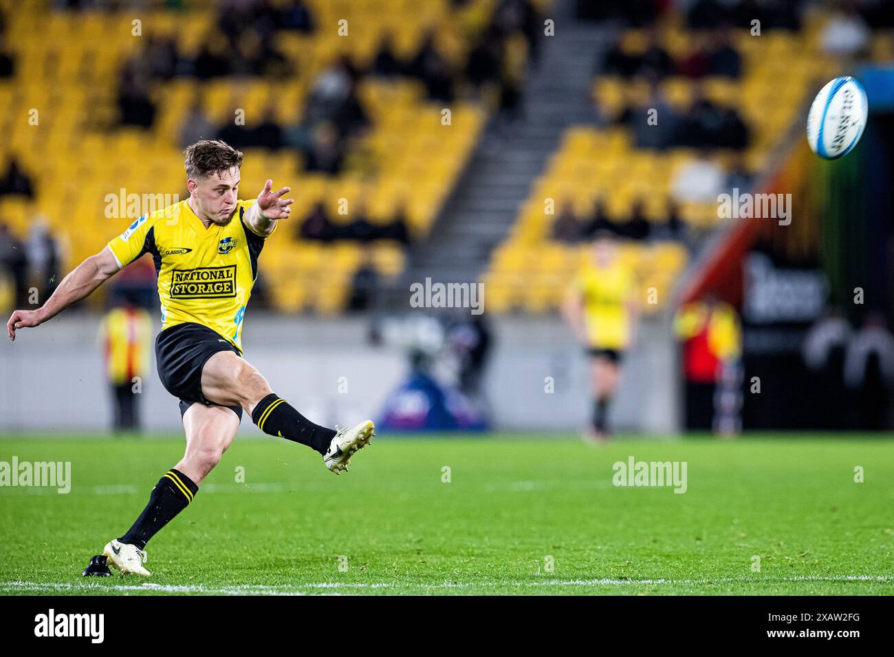 Wellington, New Zealand, 8 June, 2024. Brett Cameron of the Hurricanes ...