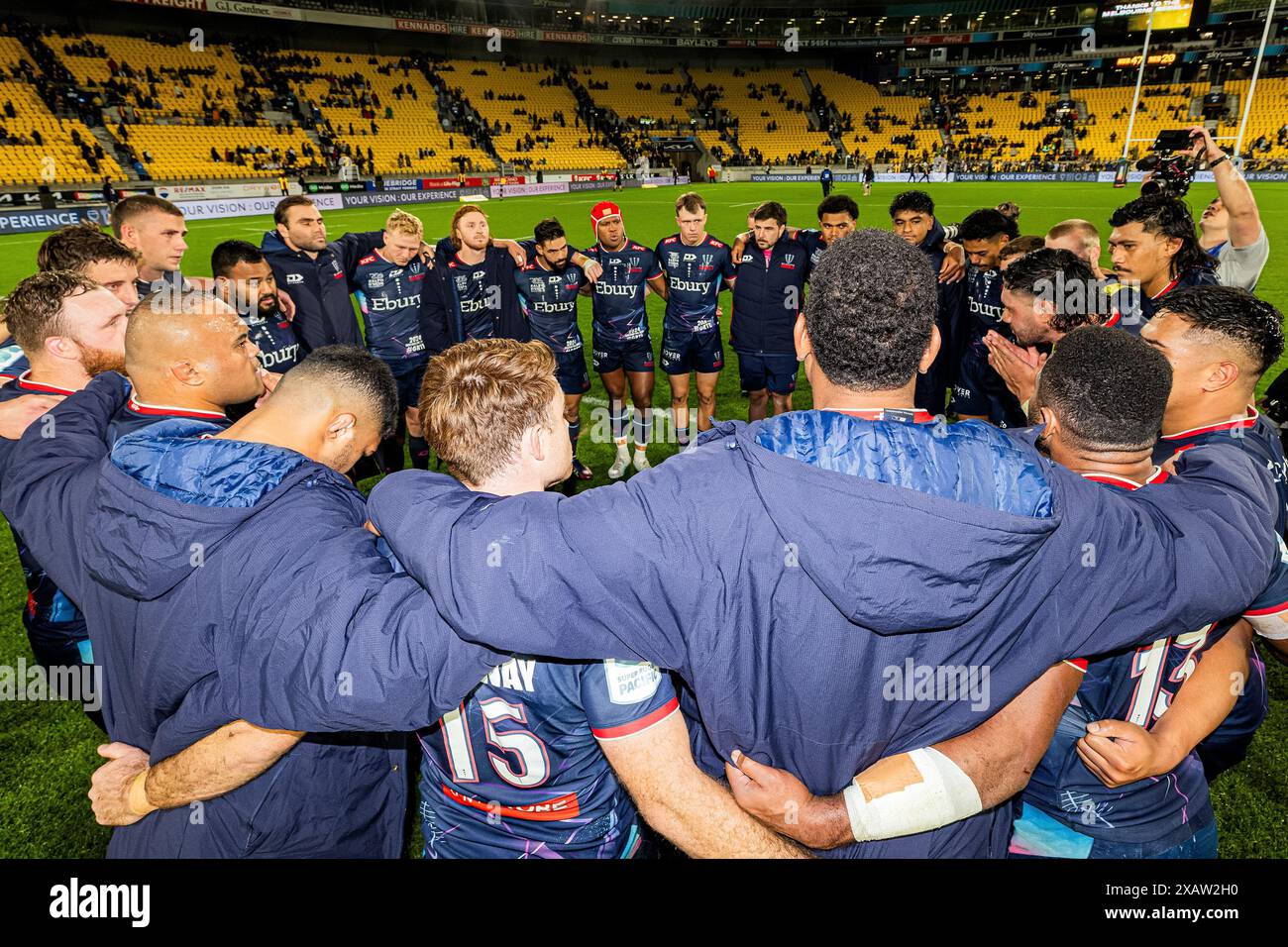 Wellington, New Zealand, 8 June, 2024. The Melbourne Rebels captain Rob ...
