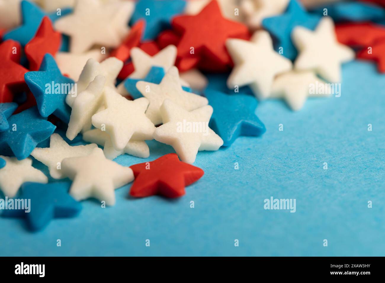 red, white and blue stars for decorating desserts, multicolored sugar ...