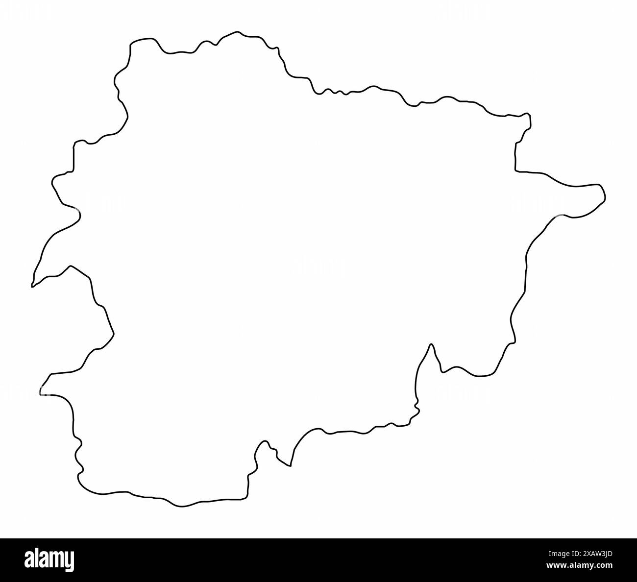 Vector andorra map outline with white background Cut Out Stock Images ...
