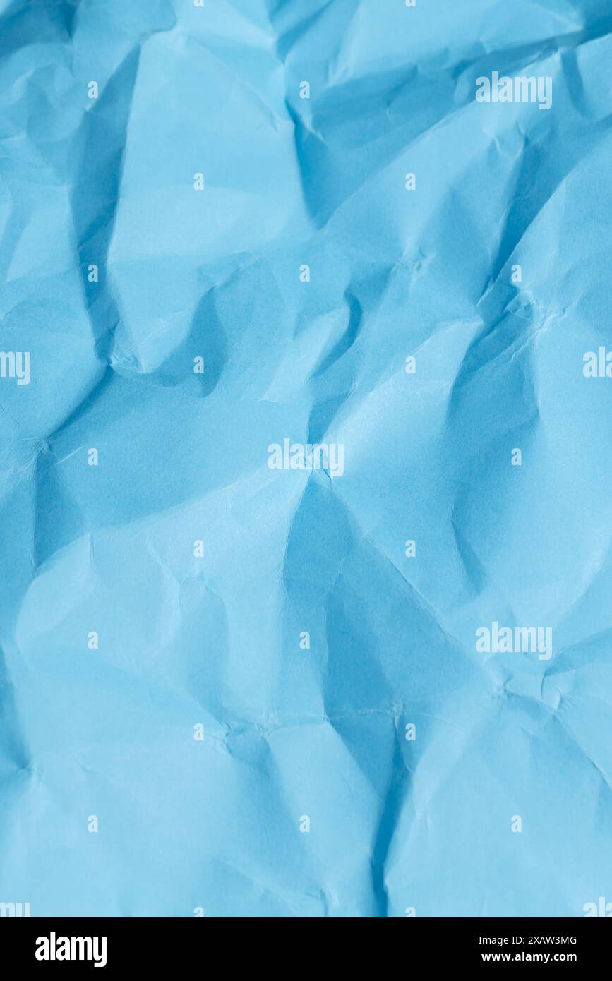 blue crumpled paper close-up, a piece of crumpled blue paper Stock ...