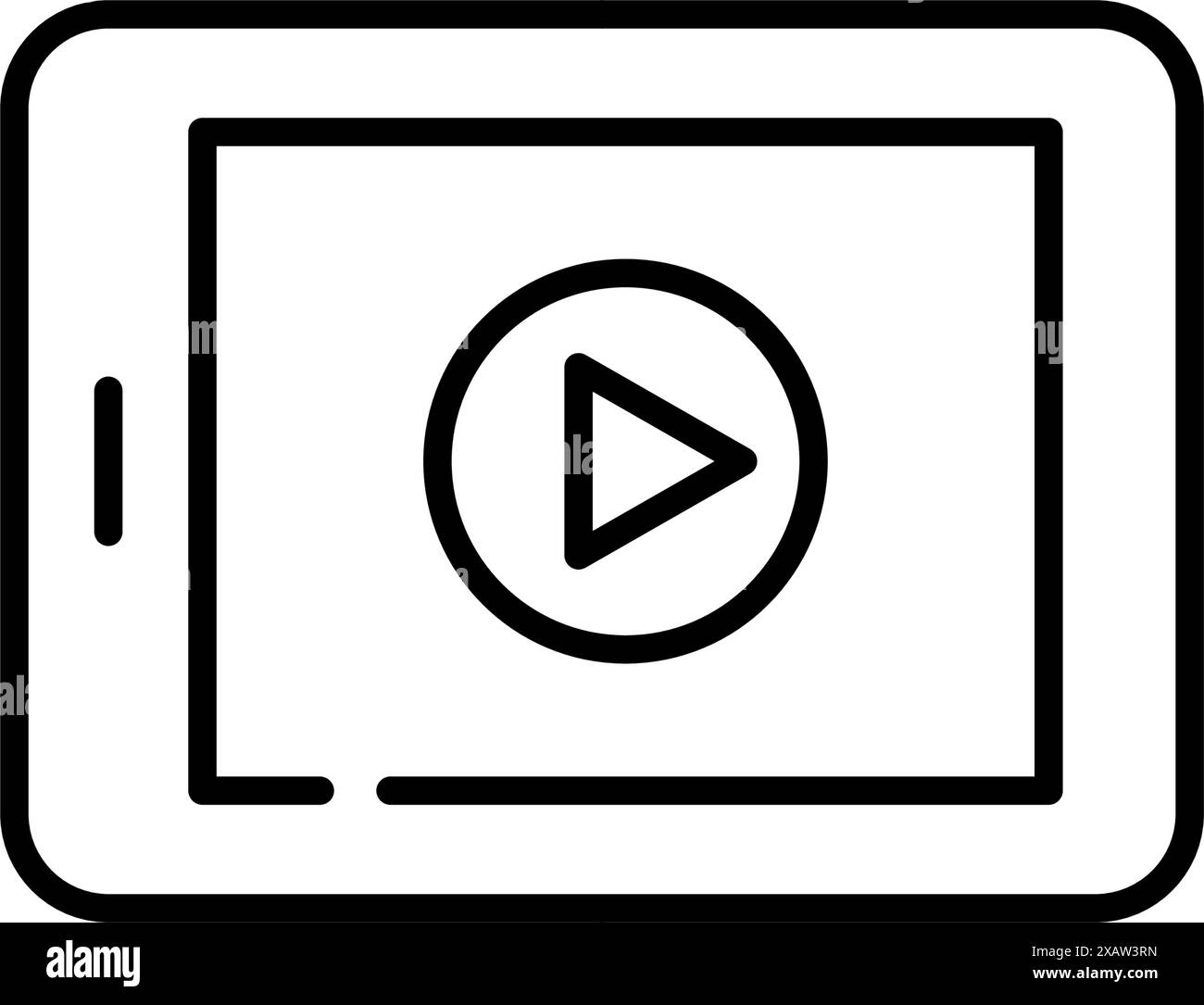 Video play button on electronic tablet. Online learning resources ...
