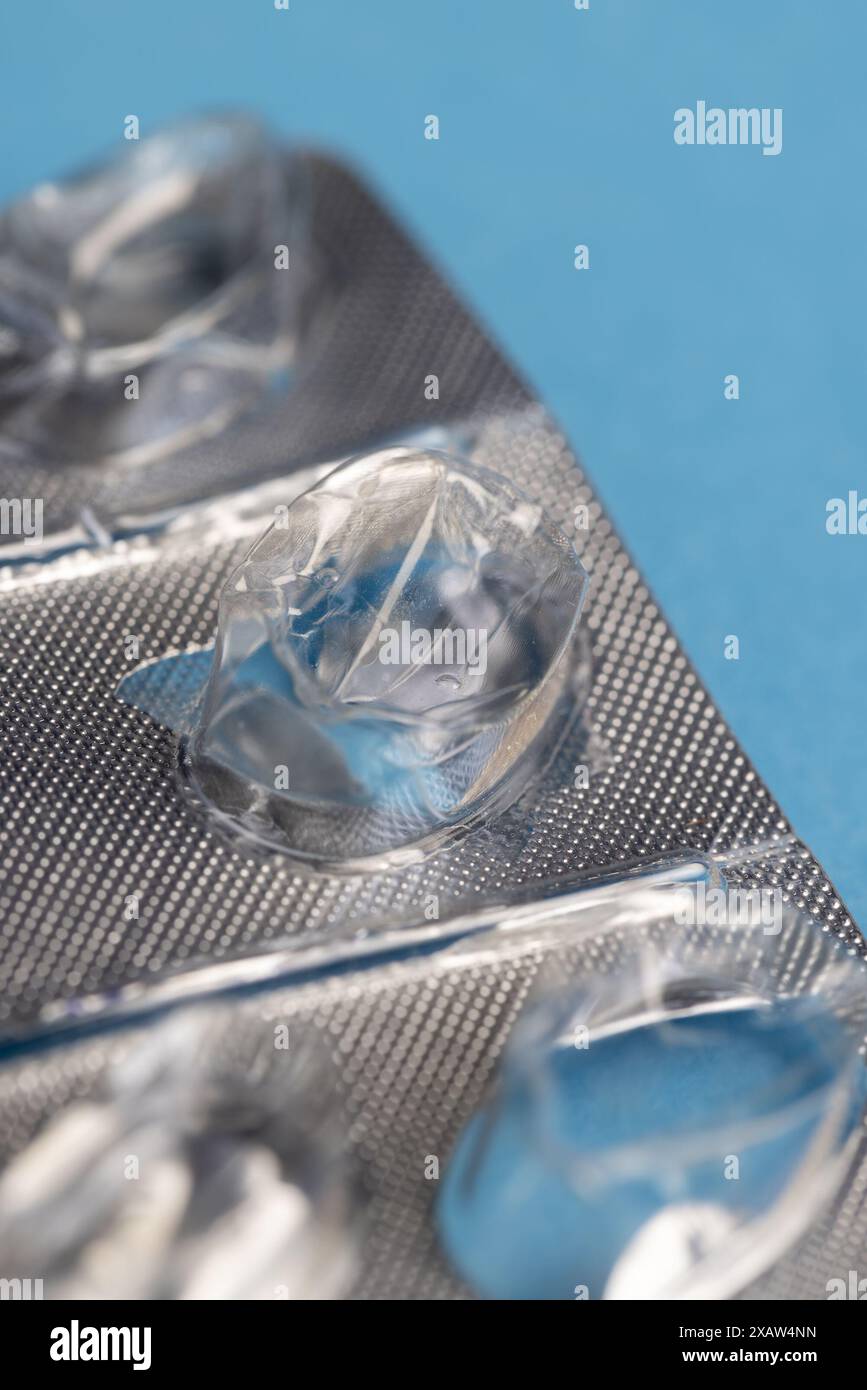 used empty plastic medicine packaging, empty damaged blister packaging ...