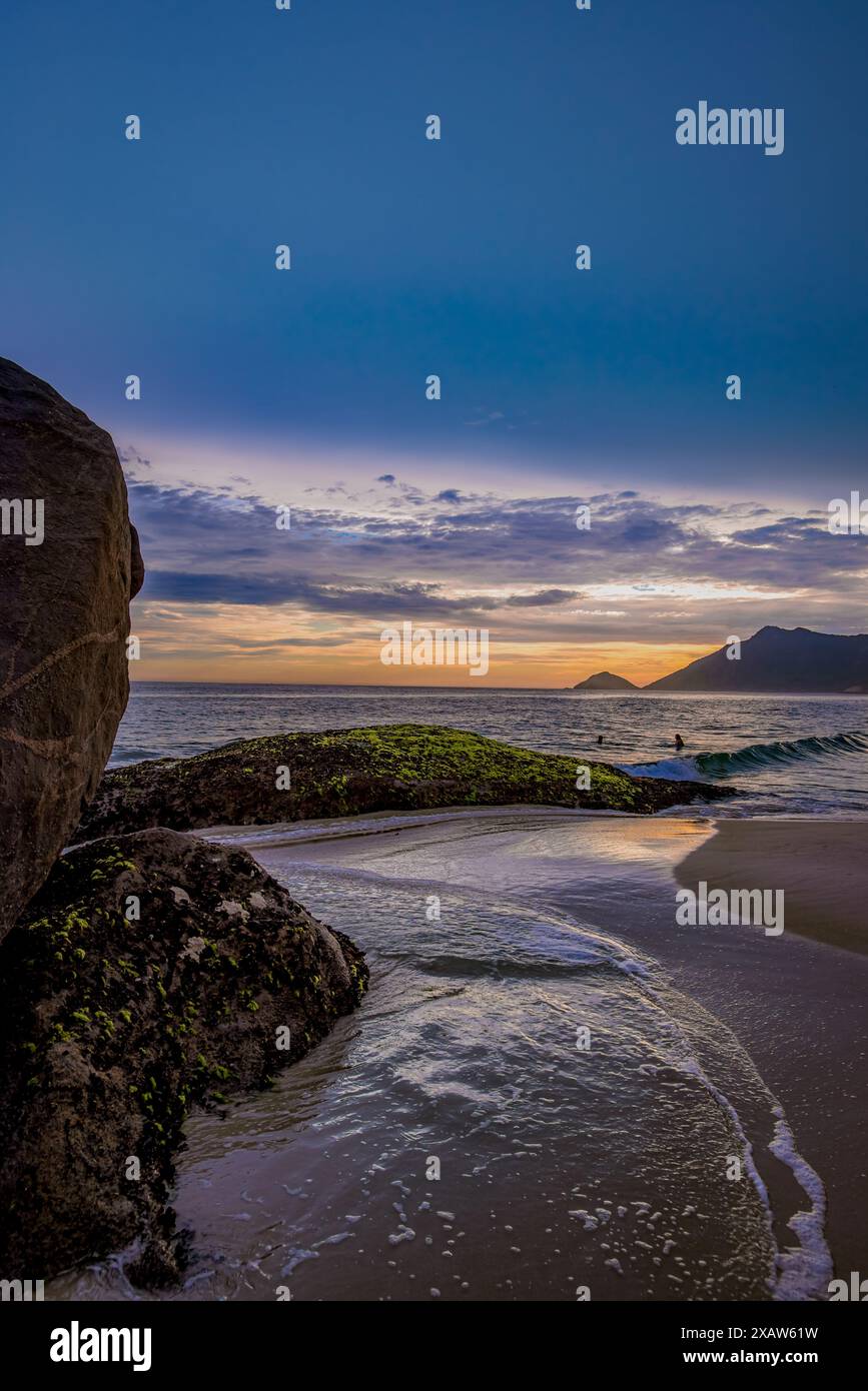 A Magical Sunset Scene on the Shores of Abricó Beach - Rio de Janeiro ...