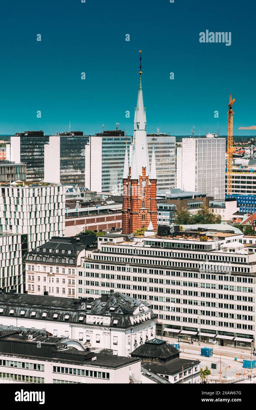 Stockholm, Sweden. Elevated View Of St. Clara Or Saint Klara Church In ...