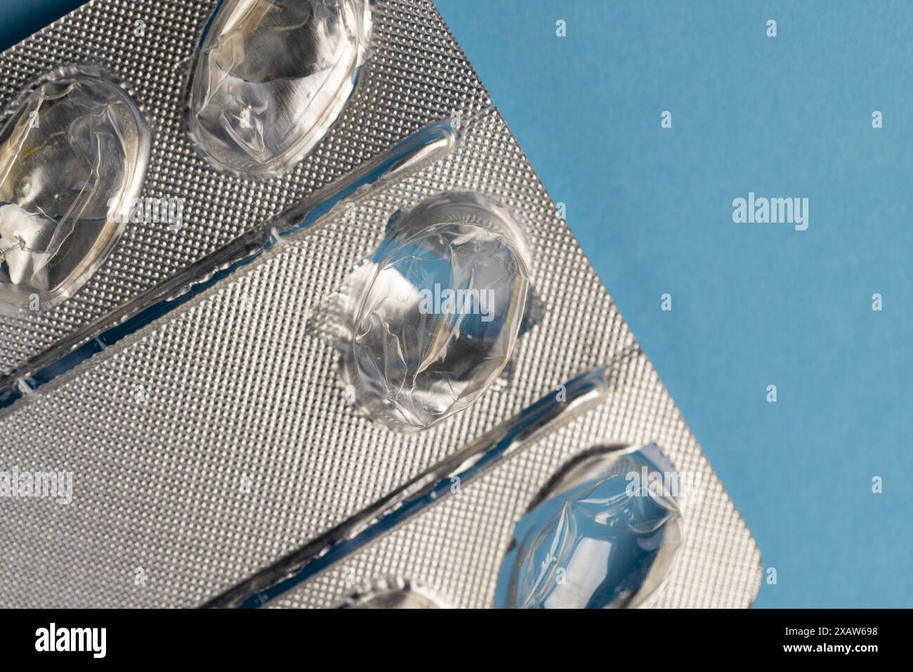 used empty plastic medicine packaging, empty damaged blister packaging ...