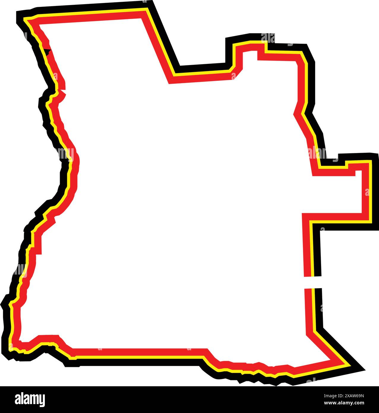 Angola map icon, Angola country on the African continent illustration ...