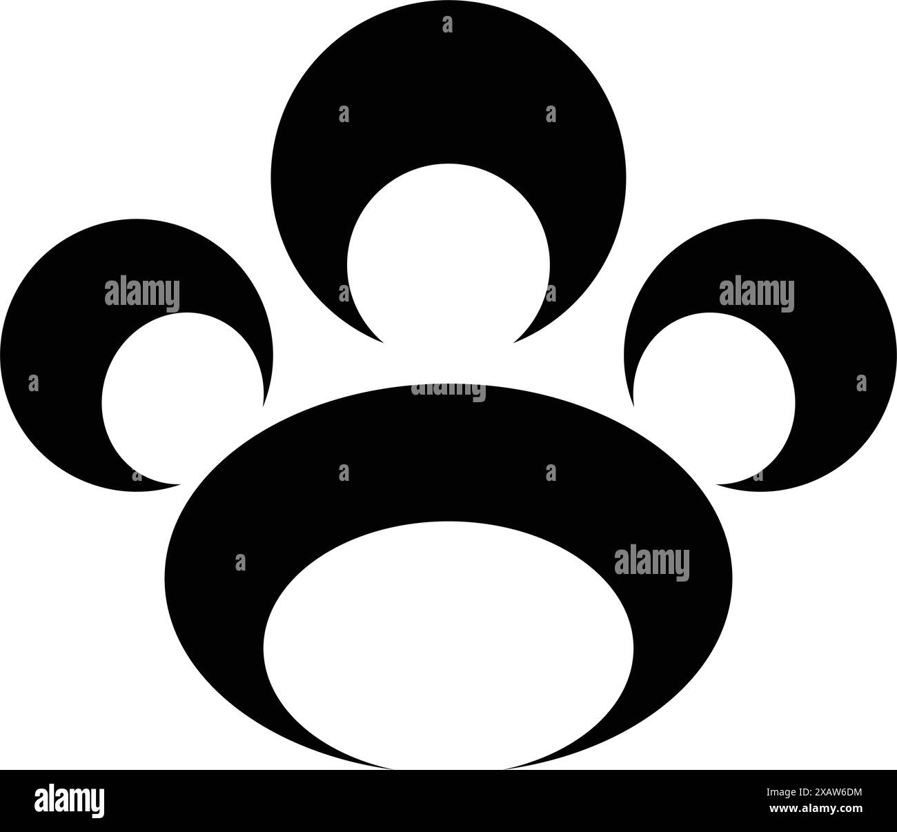 dog paw logo icon, cat paw illustration design Stock Vector Image & Art ...