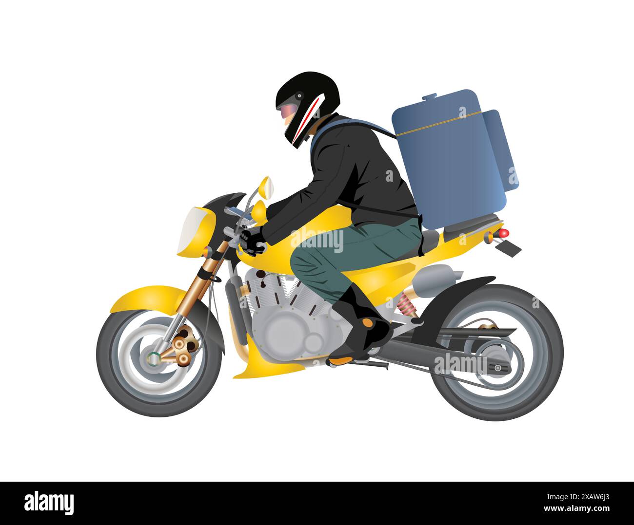 Vector Illustration of Parcel Delivery Service by Two Wheeler Stock ...