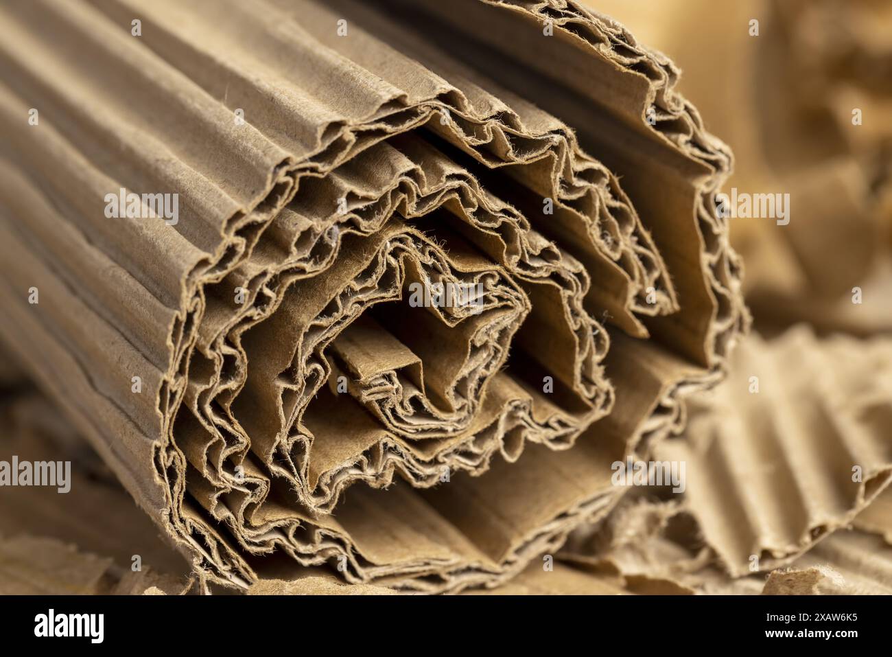 old crumpled and damaged waste paper cardboard, damaged packaging ...