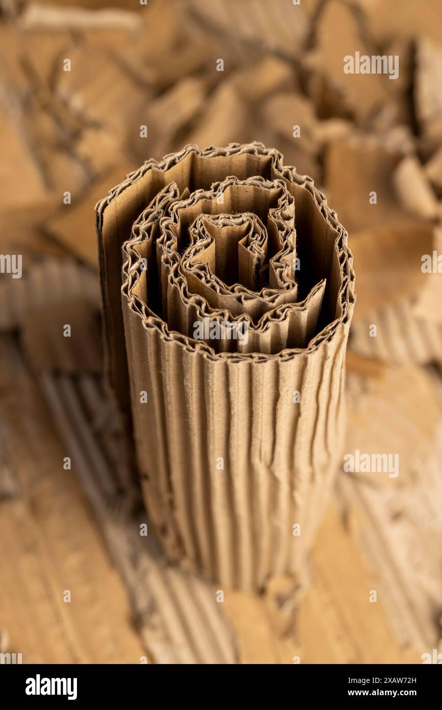 old crumpled and damaged waste paper cardboard, damaged packaging ...