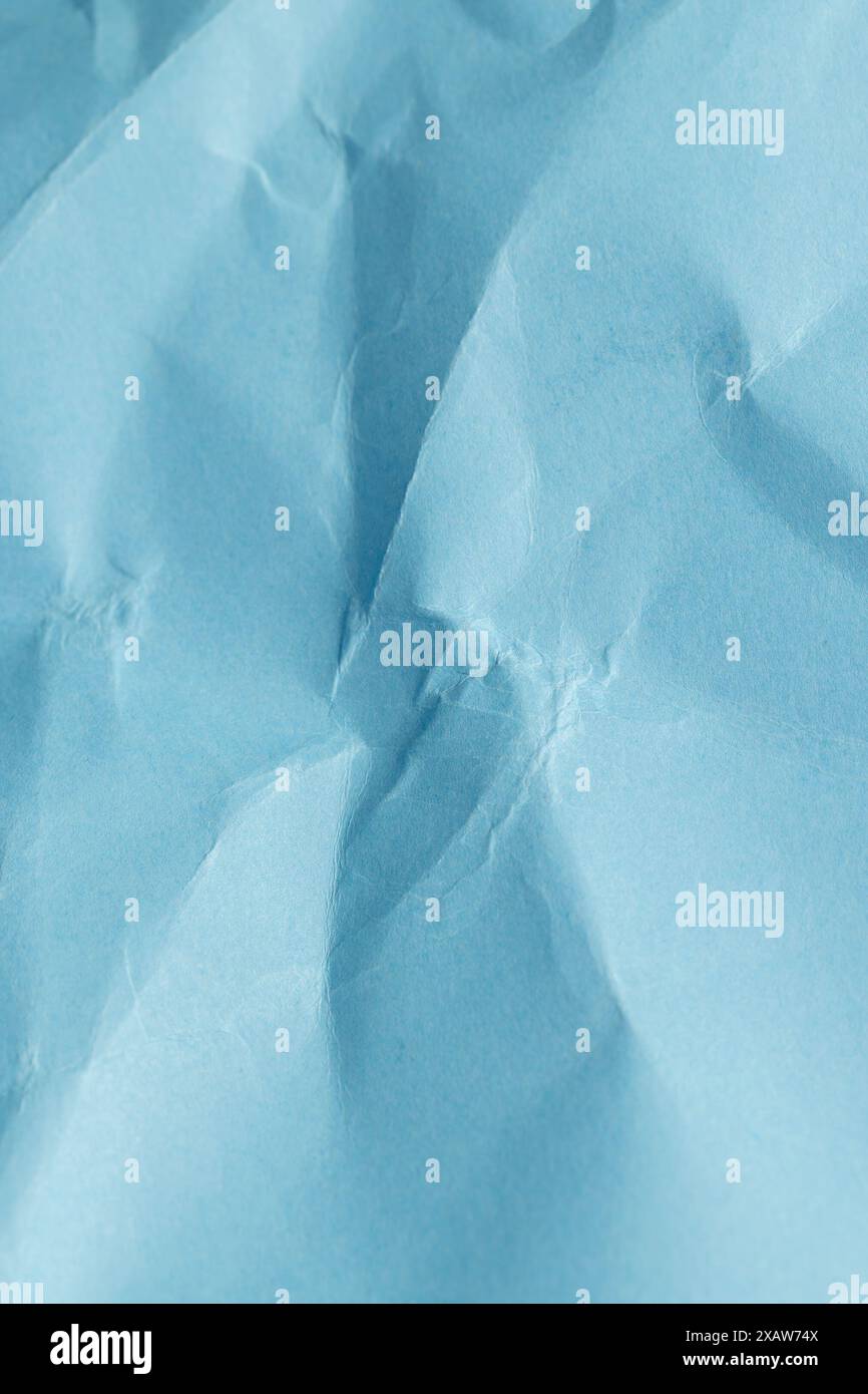 blue crumpled paper close-up, a piece of crumpled blue paper Stock ...