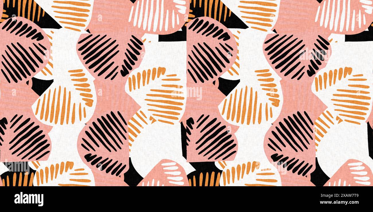 Midcentury modern floral endless border. Organic summer gender neutral ...