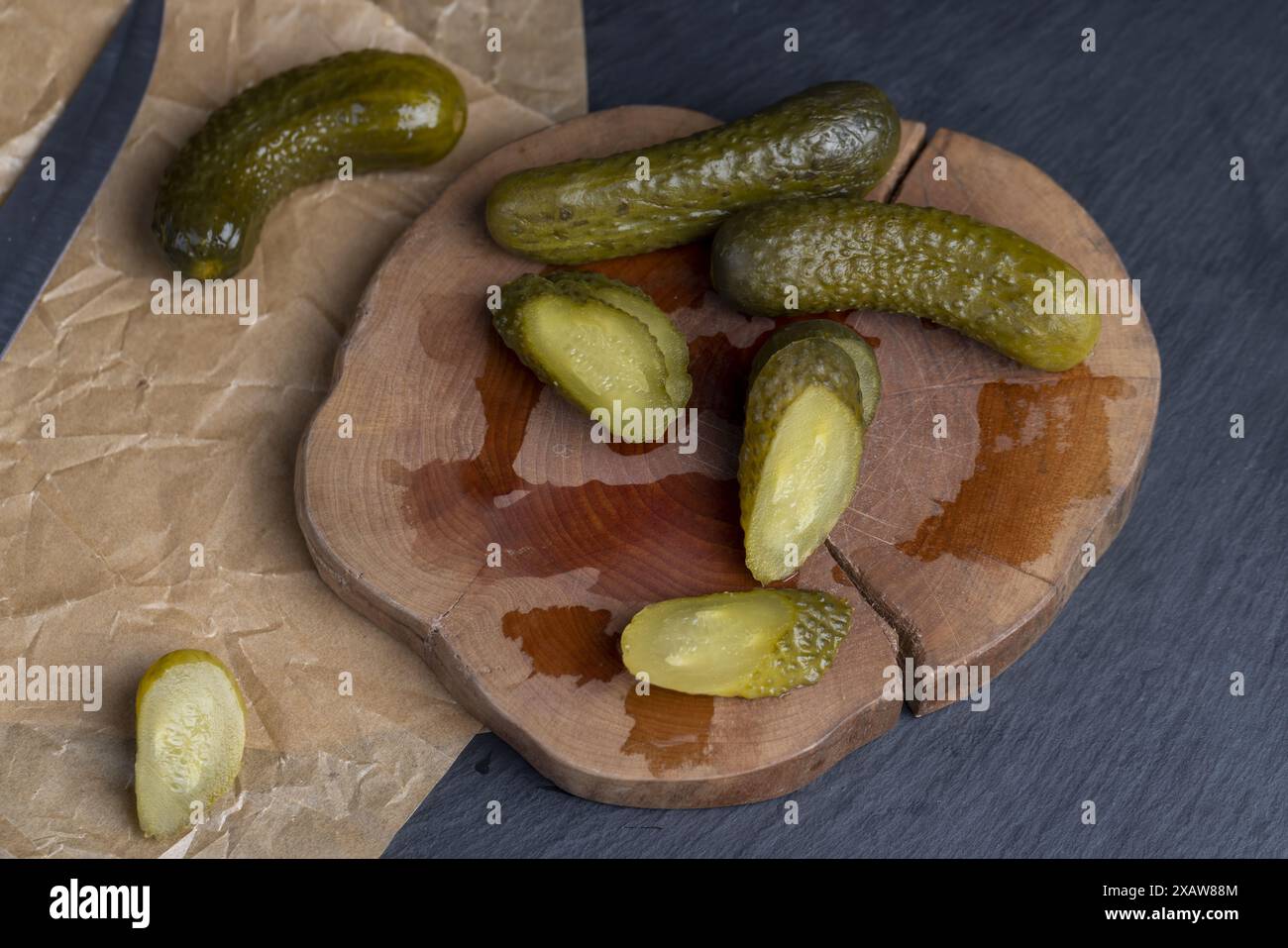 Pickled cucumbers sliced gourmet hi-res stock photography and images ...