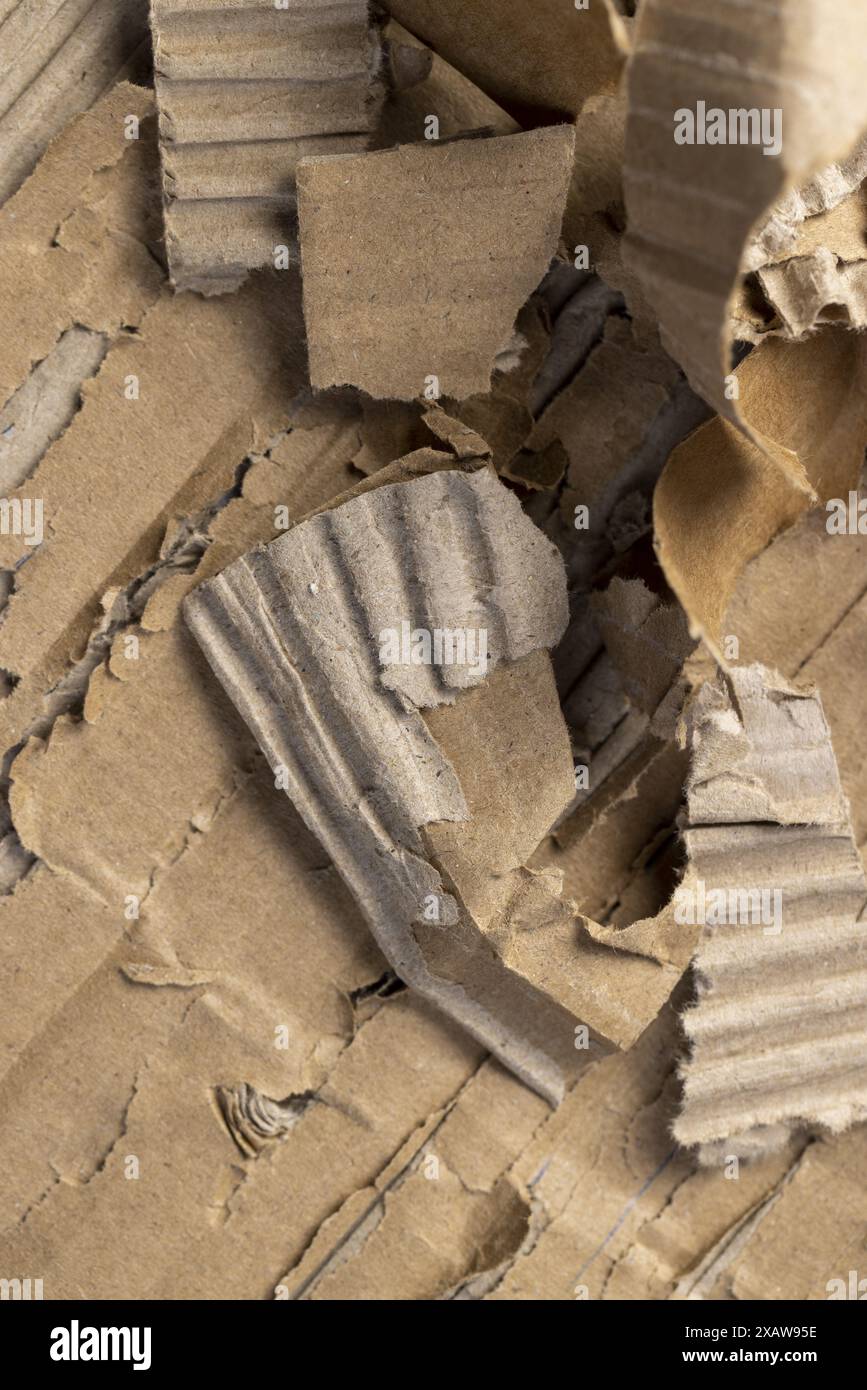 old crumpled and damaged waste paper cardboard, damaged packaging ...