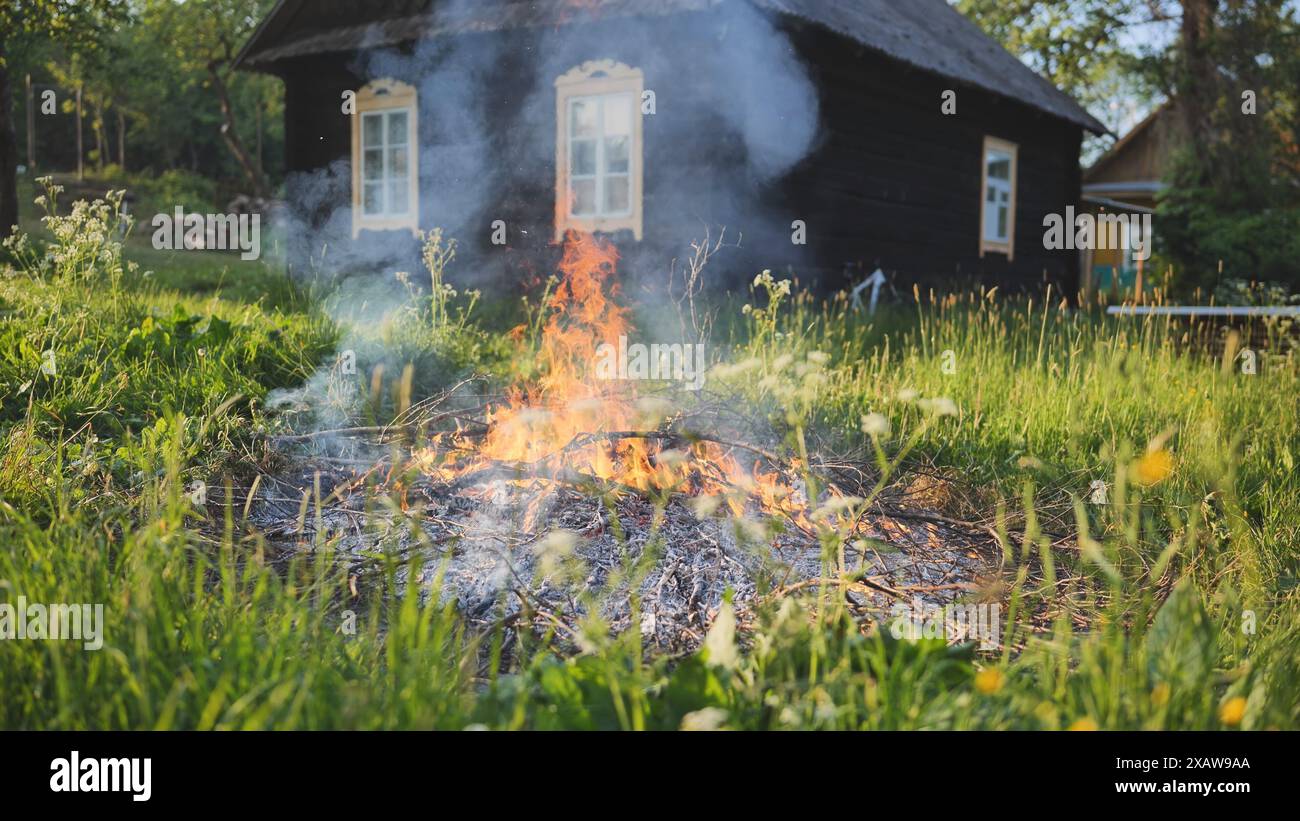 Burning village in the background hi-res stock photography and images ...