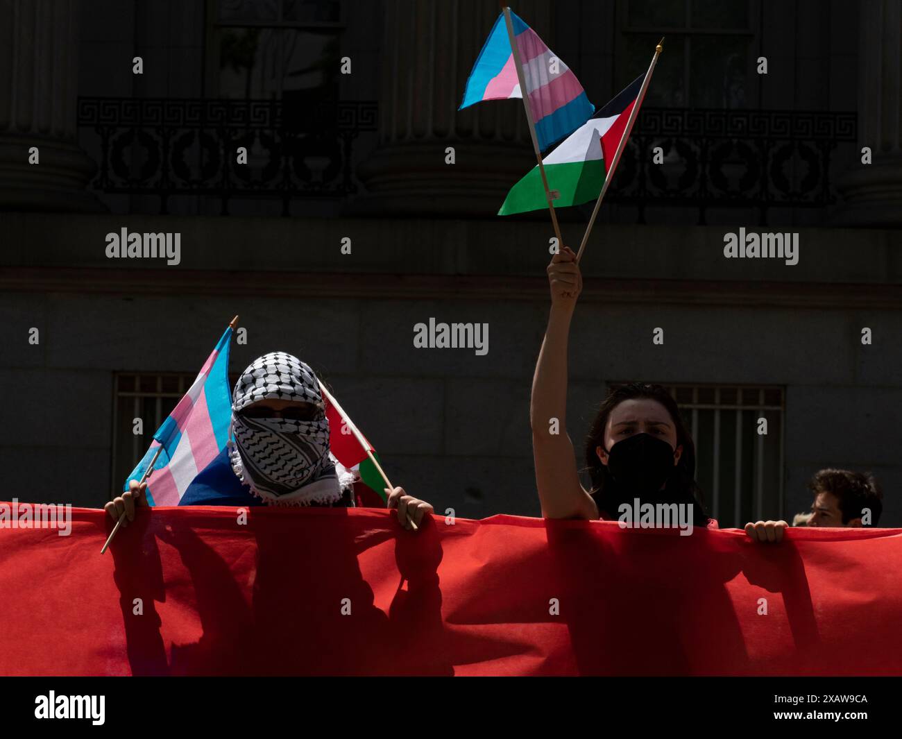Palestinian flag and gay pride flag hi-res stock photography and images ...