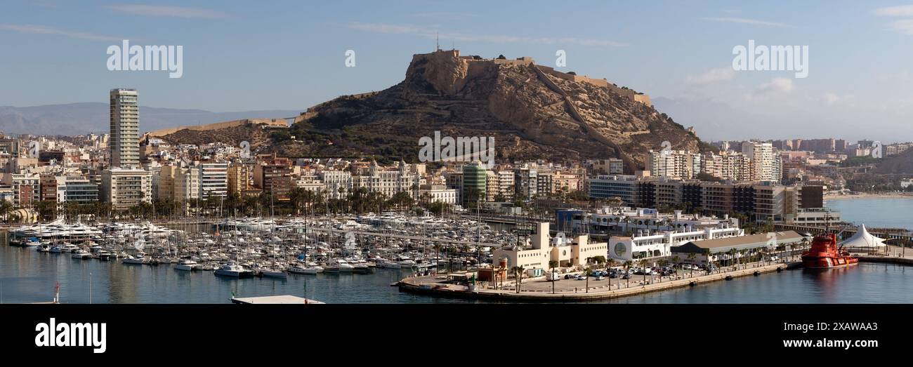 ALICANTE, SPAIN - MAY 21, 2024: Panorama of Town, Mount Benacantil and ...