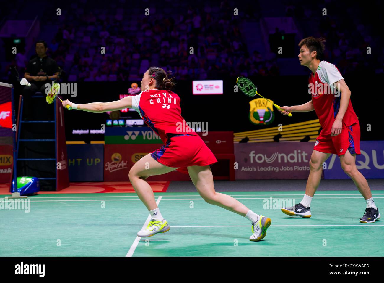 Jakarta, Indonesia. 08th June, 2024. JIANG Zhen Bang (R) and WEI Ya Xin ...