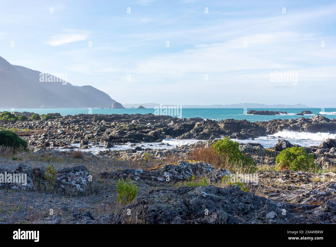 Kaikōura coast, Goose Bay, State Highway 1, Kaikōura, North Canterbury ...