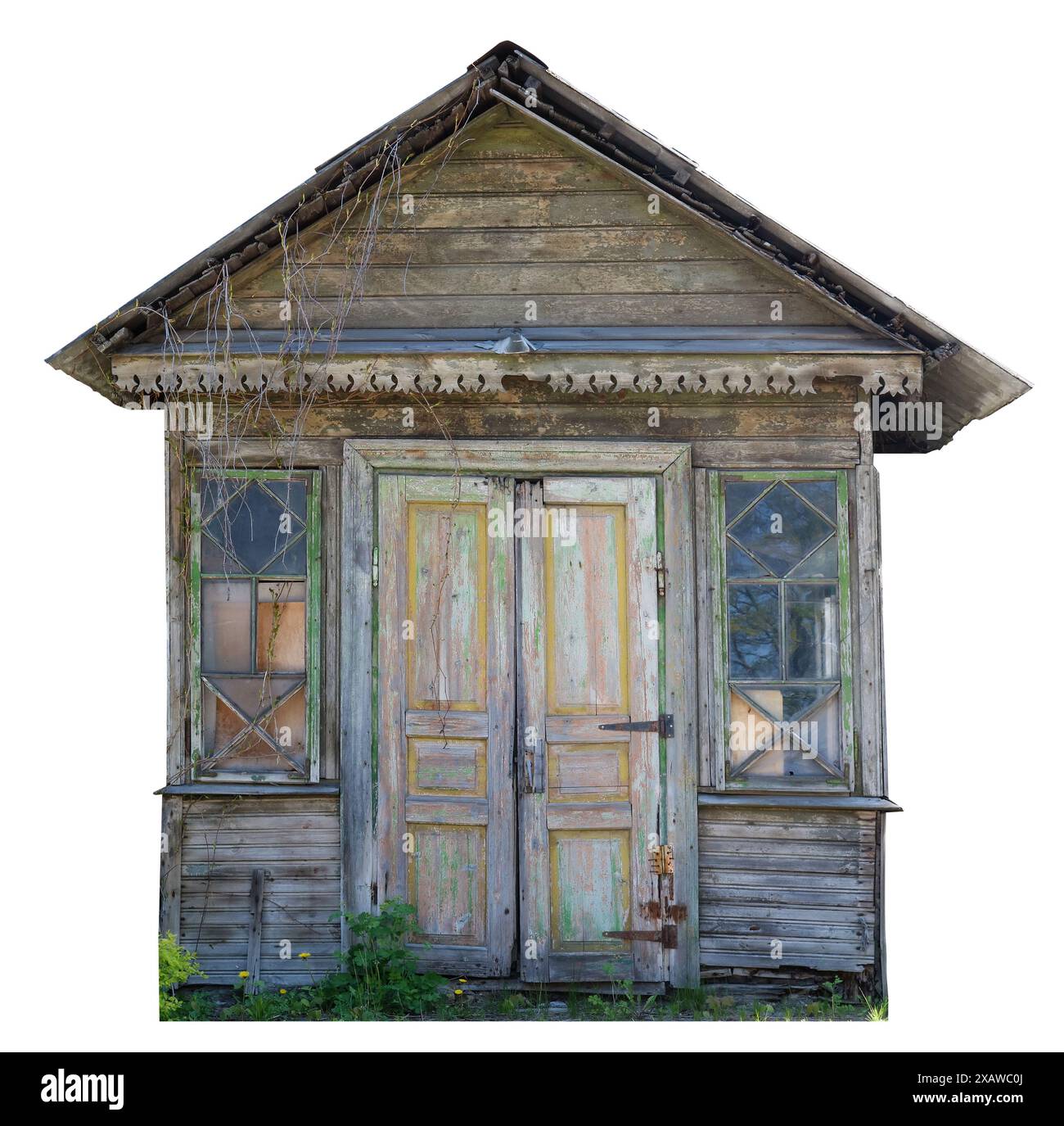 Exterior old damaged house Cut Out Stock Images & Pictures - Alamy