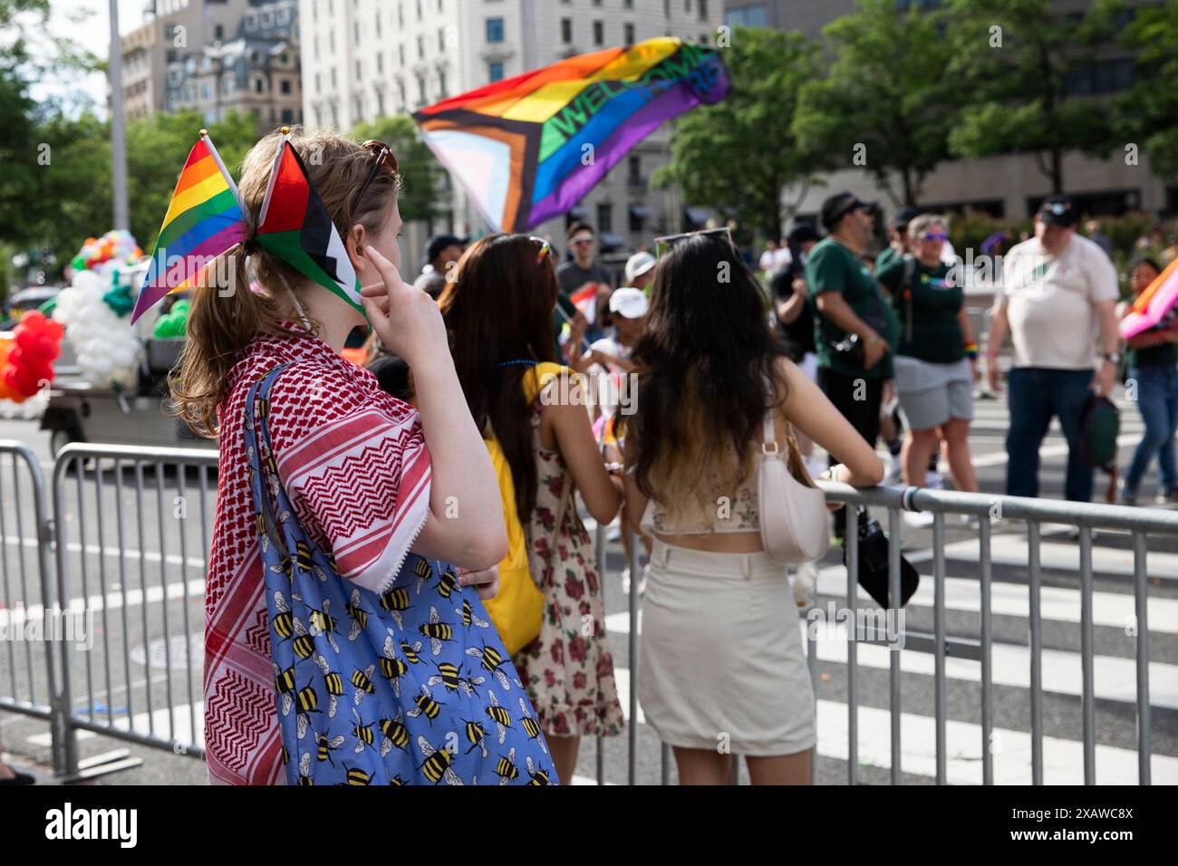 A Pro-Palestinian during the annual LGBTQ+ community Pride Parade 2024 ...