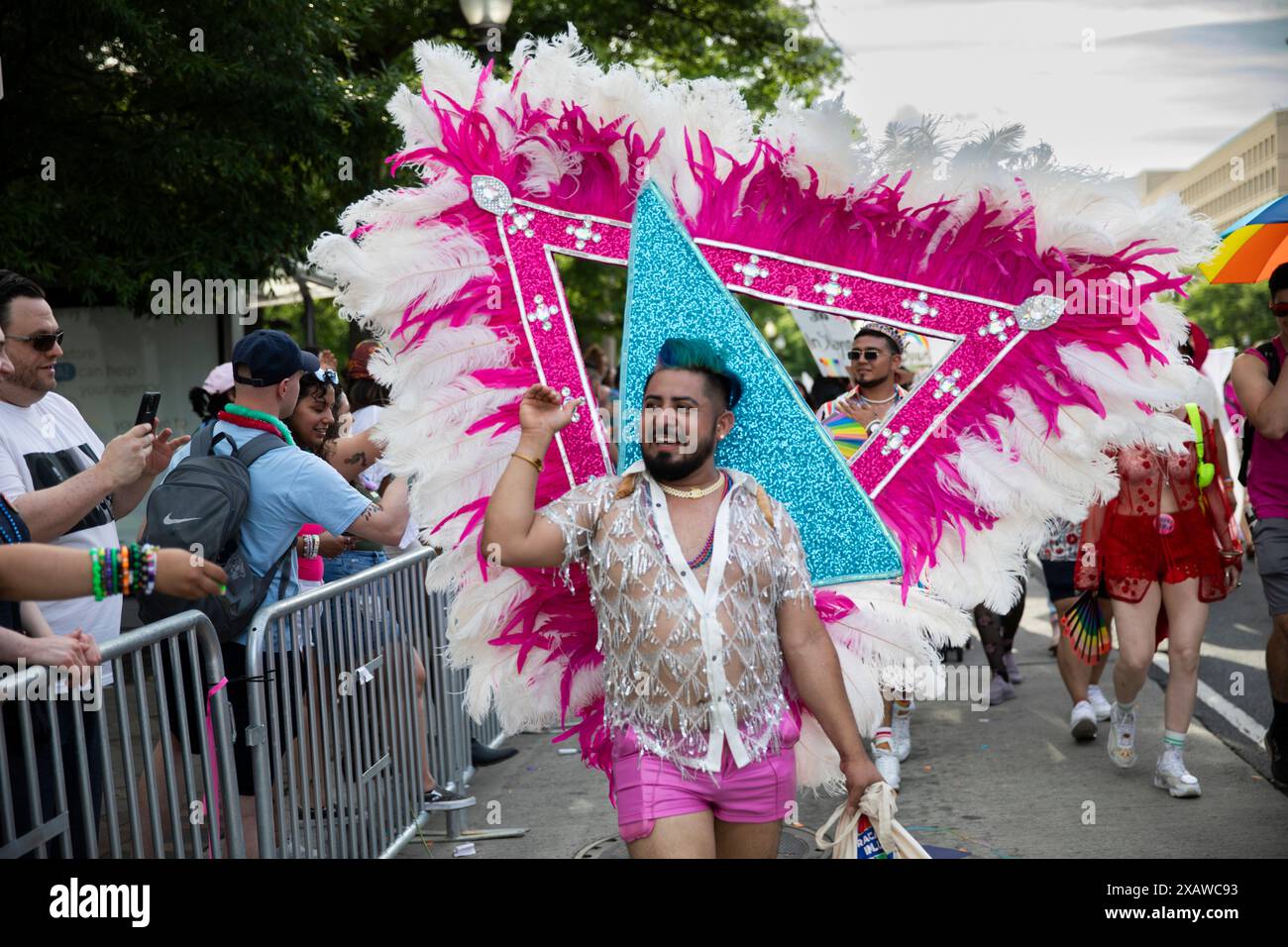 A supporter of LGBT rights and equality during the annual Pride Parade ...
