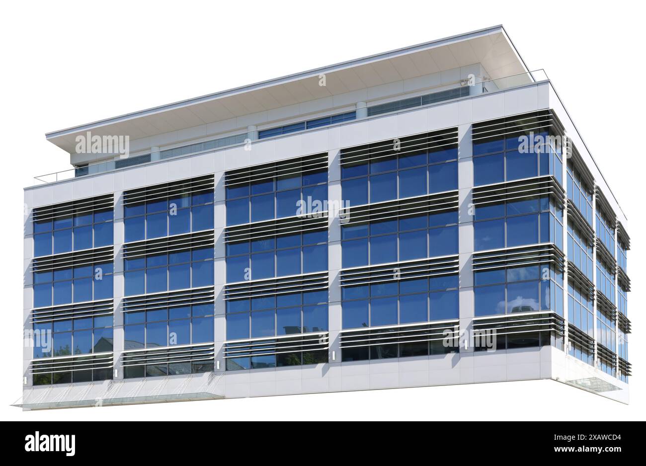 Modern standard no name office building made of glass, steel and ...